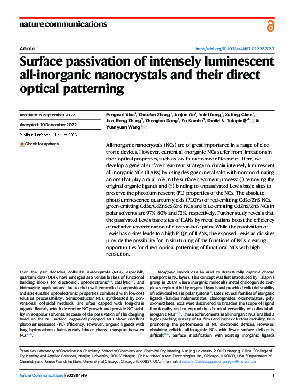 (PDF) Optically Patternable Intensely Luminescent All-Inorganic ...