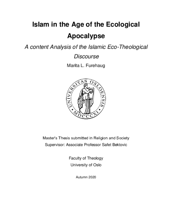 (PDF) Islam in the Age of the Ecological Apocalypse – A Content ...