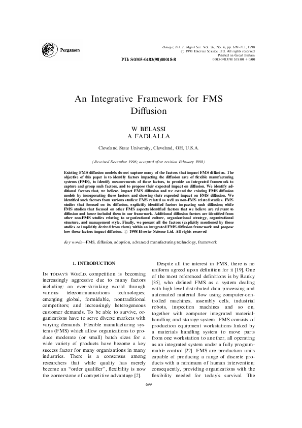 (PDF) An integrative framework for FMS diffusion | Walid Belassi - Academia.edu