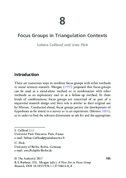 (PDF) Focus Groups in Triangulation Contexts