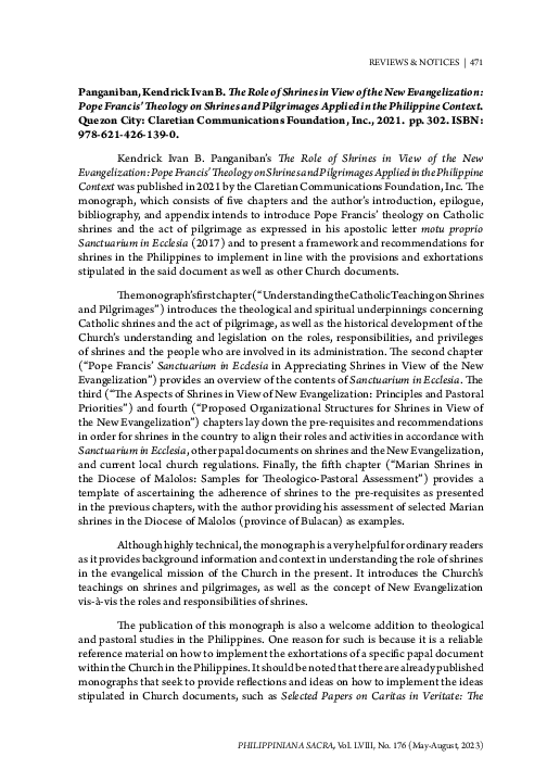 (PDF) Review of "The Role of Shrines in View of the New Evangelization ...