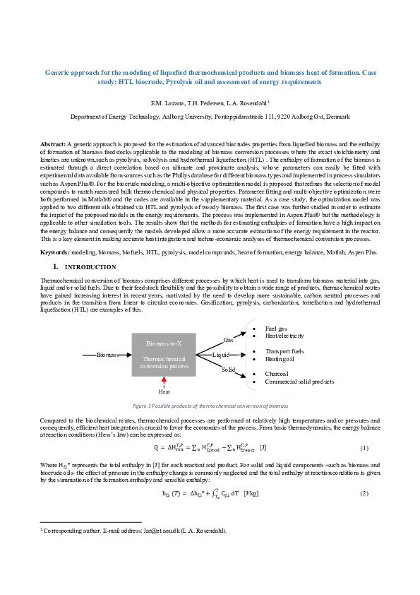 (PDF) Generic approach for the modeling of liquefied thermochemical ...