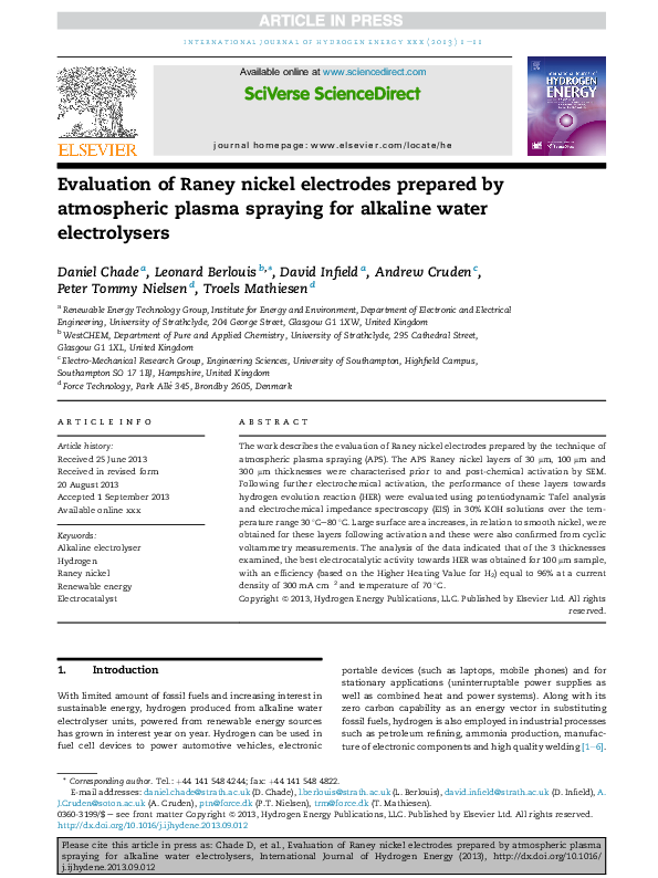 (PDF) Evaluation of Raney nickel electrodes prepared by atmospheric ...