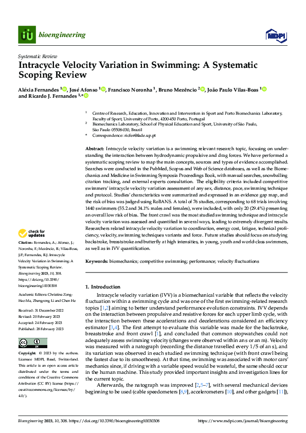 (PDF) Intracycle Velocity Variation in Swimming: A Systematic Scoping ...