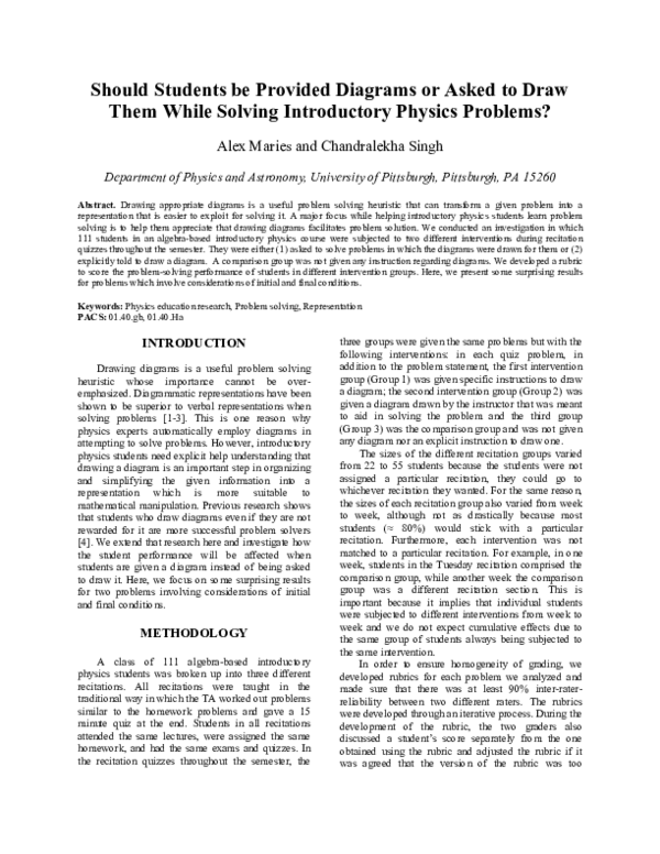 (PDF) Should students be provided diagrams or asked to draw them while ...