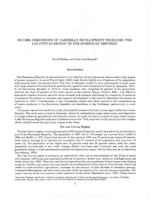 (PDF) Income Dimensions of Caribbean Development Problems: The Las ...