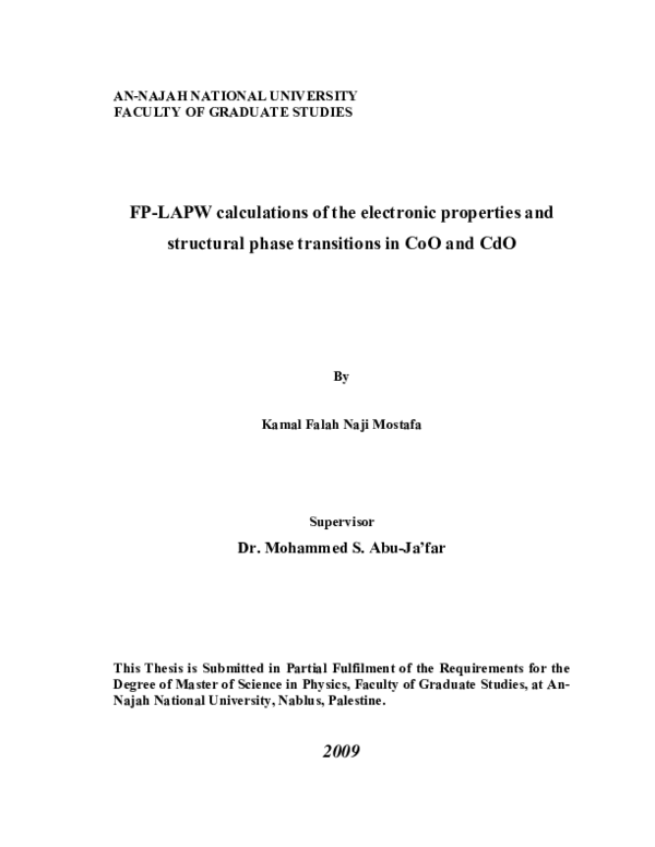 (PDF) FP-LAPW calculations of the electronic properties and structural ...
