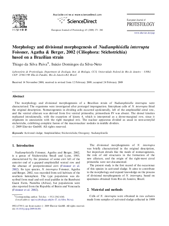 (PDF) Morphology and divisional morphogenesis of Nudiamphisiella ...
