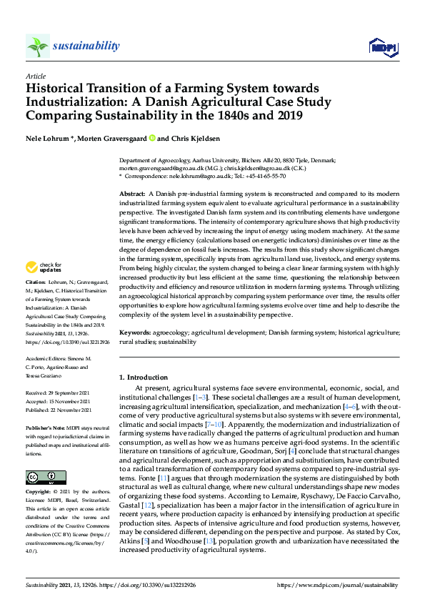 (PDF) Historical Transition of a Farming System towards ...