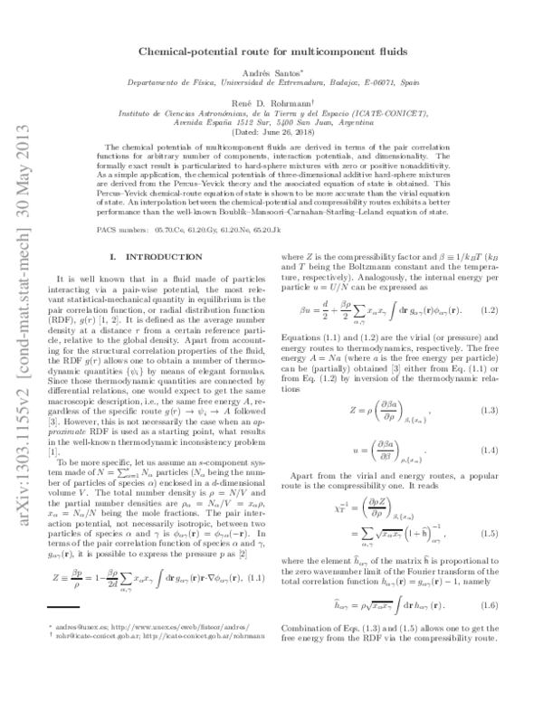 (PDF) Chemical-potential route for multicomponent fluids