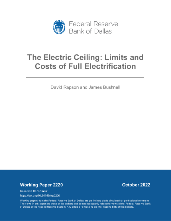 (PDF) The Electric Ceiling: Limits and Costs of Full Electrification ...