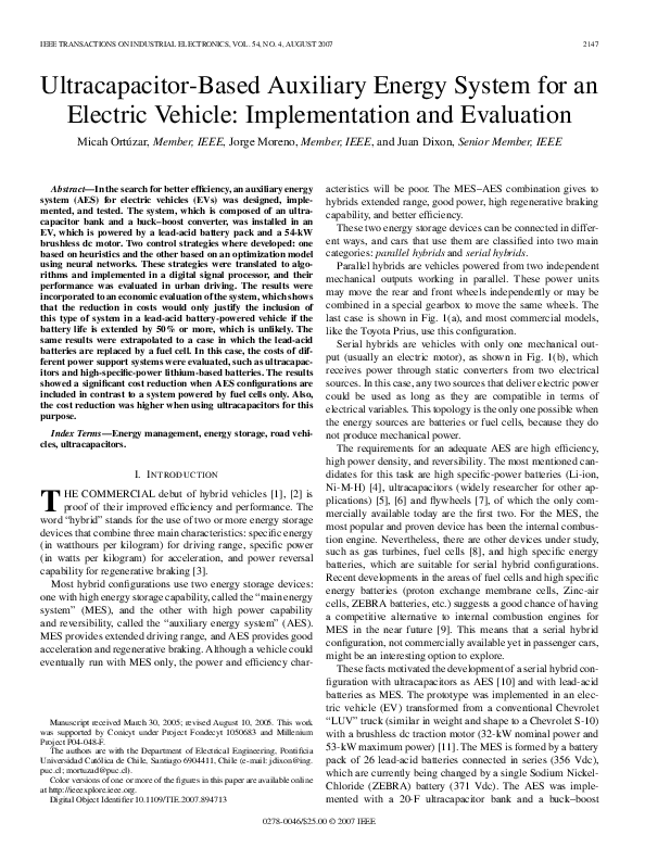(PDF) Ultracapacitor-Based Auxiliary Energy System for an Electric ...