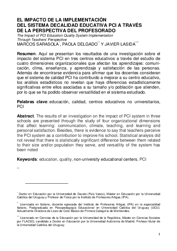 (PDF) The Impact of PCI Education Quality System Implementation Through ...