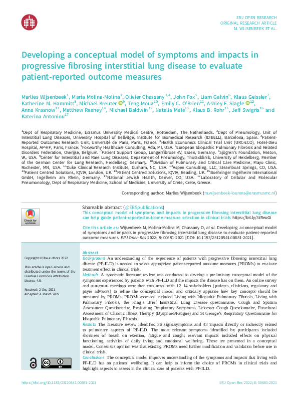 (PDF) Developing a conceptual model of symptoms and impacts in ...
