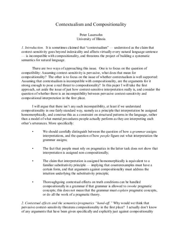 (PDF) Contextualism and compositionality