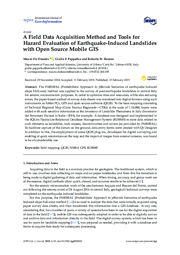 (PDF) A Field Data Acquisition Method and Tools for Hazard Evaluation of Earthquake-Induced ...