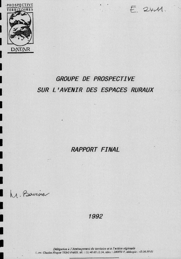 (PDF) Groupe de prospective sur l'avenir des espaces ruraux: rapport final