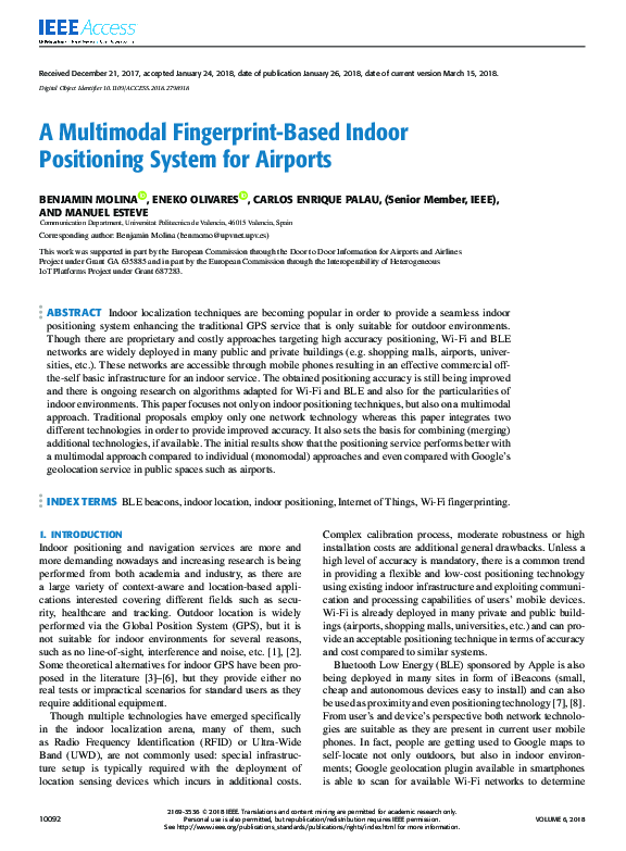 (PDF) Multimodal Indoor Positioning for Airports