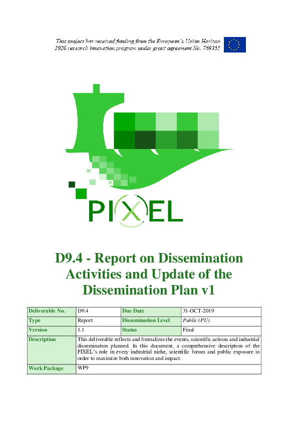 (PDF) D9.4 - Report on Dissemination Activities and Update of the ...