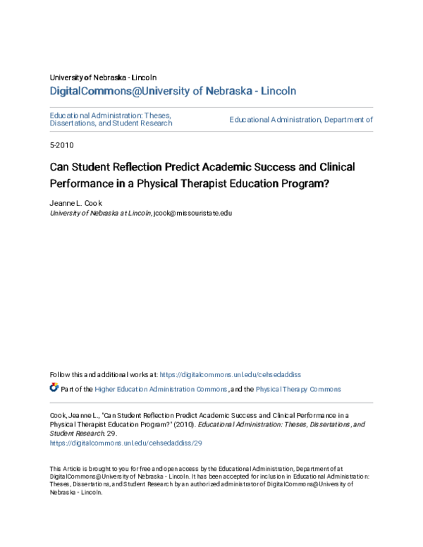 (PDF) Can student reflection predict academic success and clinical ...