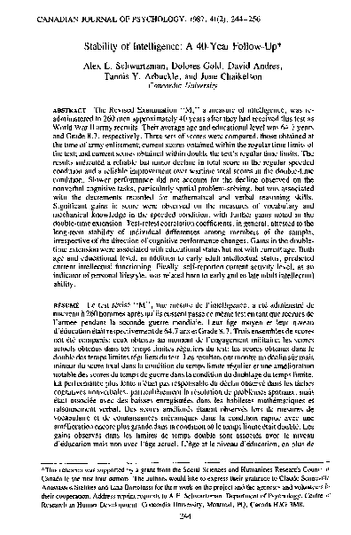 (PDF) Stability of intelligence: A 40-year follow-up