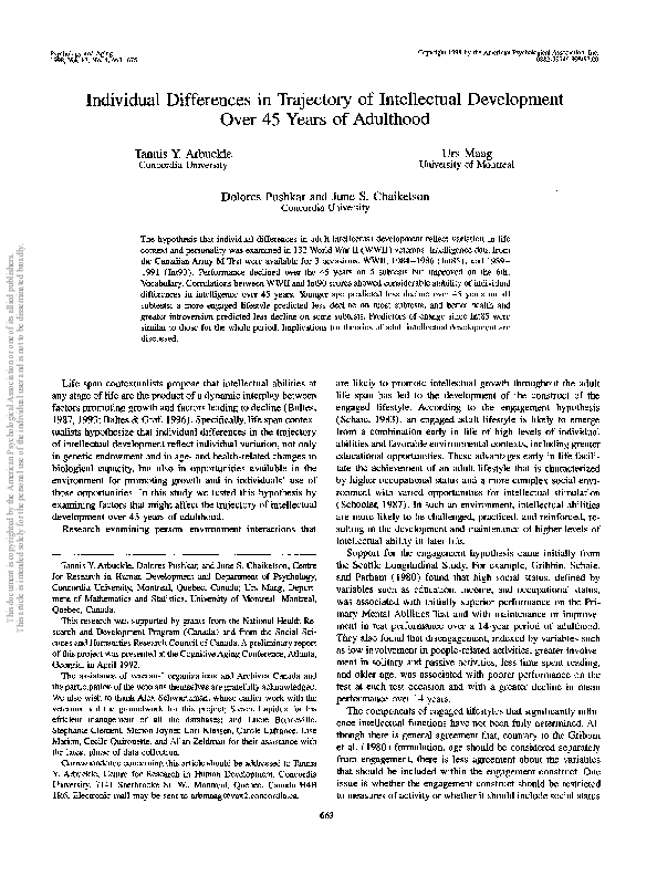 (PDF) Individual differences in trajectory of intellectual development ...