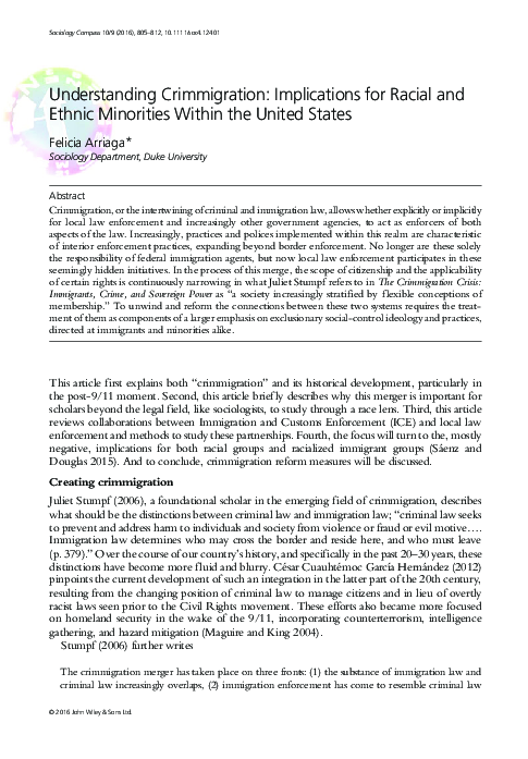 (PDF) Understanding Crimmigration: Implications for Racial and Ethnic ...