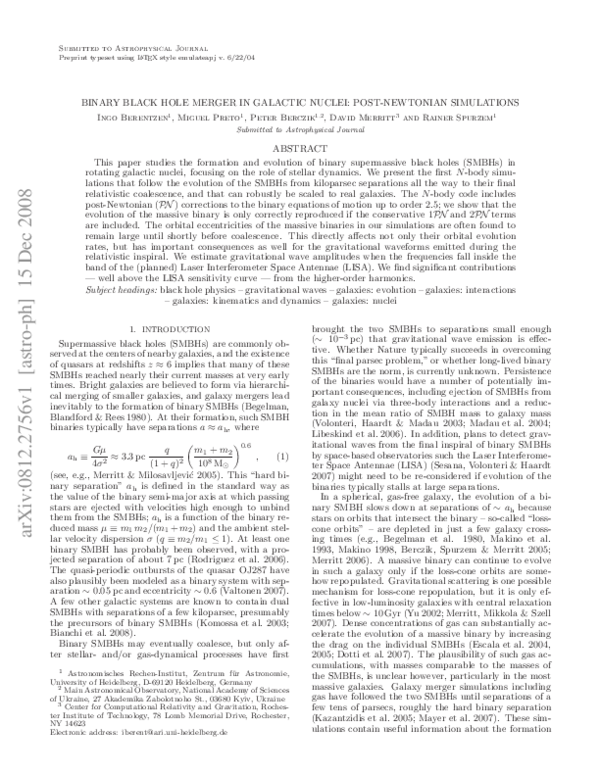 Pdf Binary Black Hole Merger In Galactic Nuclei Post Newtonian