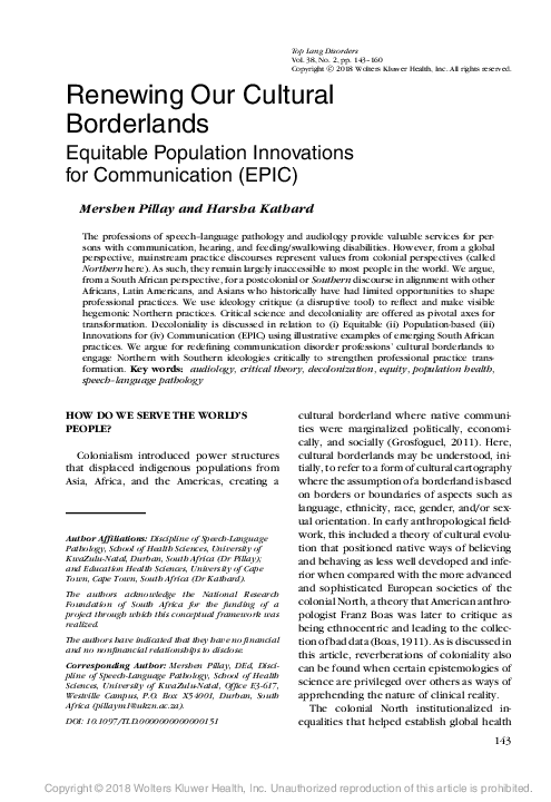 (PDF) Renewing Our Cultural Borderlands