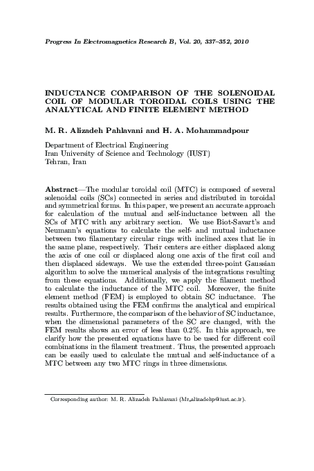 (PDF) Inductance Comparison of the Solenoidal Coil of Modular Toroidal Coils Using the ...