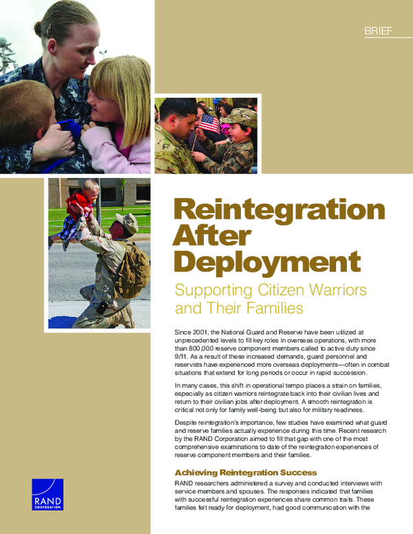 (PDF) Reintegration After Deployment: Supporting Citizen Warriors and ...