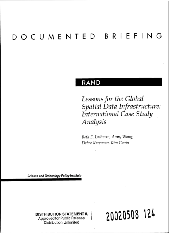 (PDF) Lessons for the Global Spatial Data Infrastructure: International Case Study Analysis