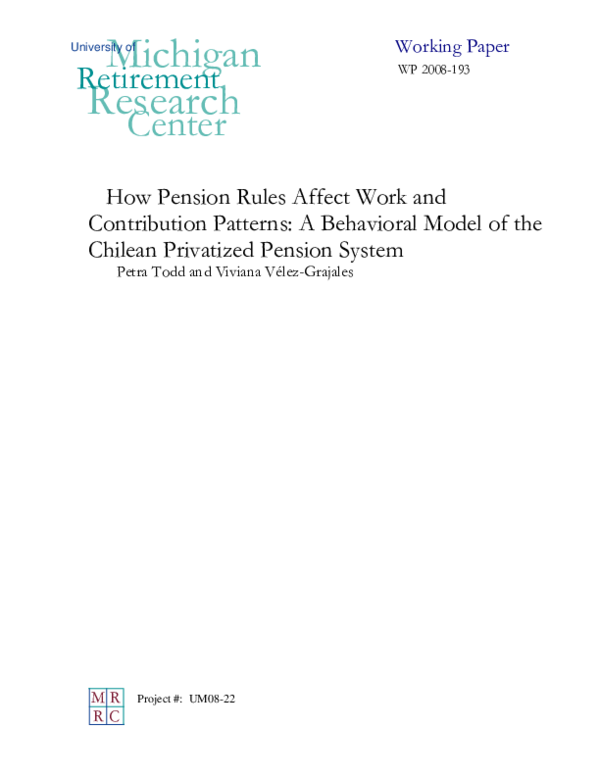 (PDF) How Pension Rules Affect Work and Contribution Patterns: A ...