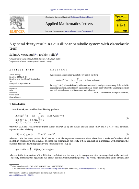 (PDF) A general decay result in a quasilinear parabolic system with ...