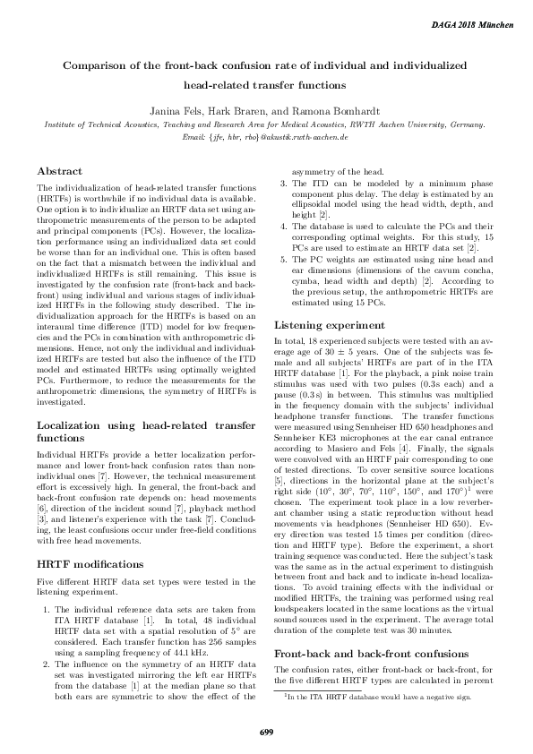 (PDF) Comparison of the front-back confusion rate of individual and ...