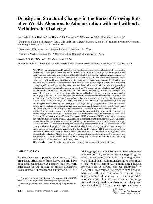 (PDF) Density and structural changes in the bone of growing rats after ...