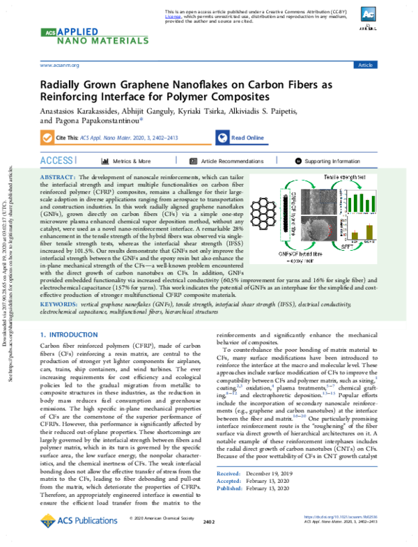 (PDF) Radially Grown Graphene Nanoflakes on Carbon Fibers as ...