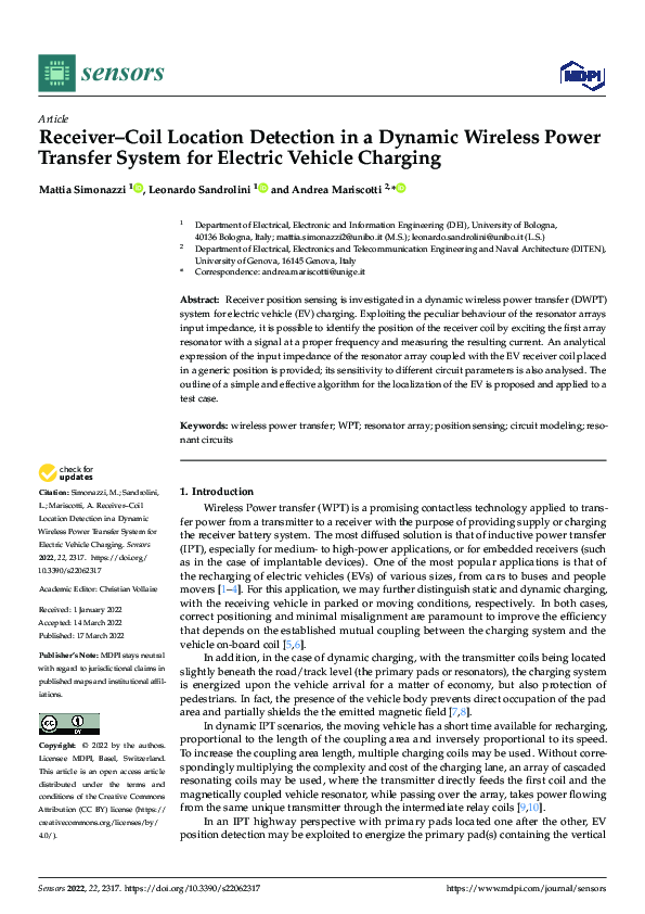 (PDF) Receiver–Coil Location Detection in a Dynamic Wireless Power Transfer System for Electric ...