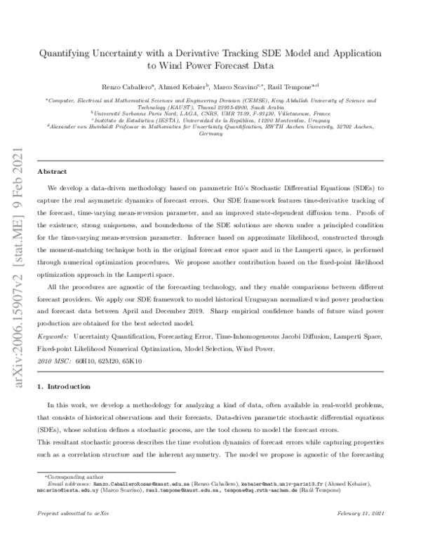 (PDF) Quantifying uncertainty with a derivative tracking SDE model and application to wind power ...