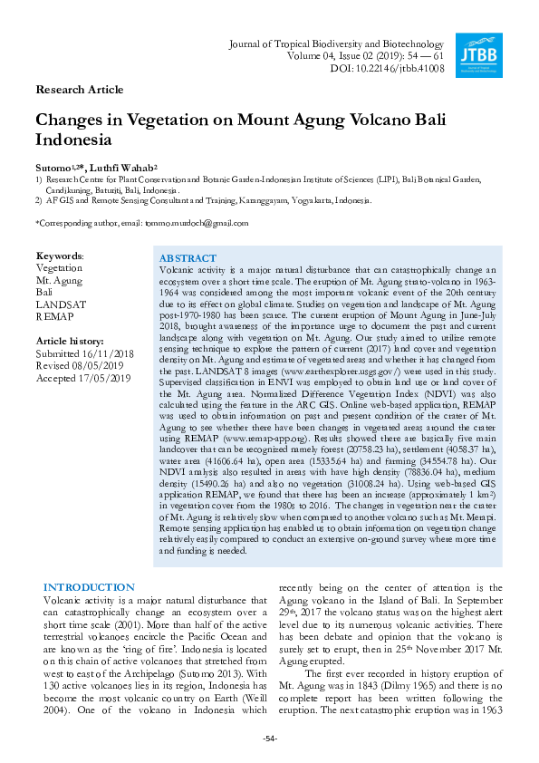 (PDF) The 1963–1964 eruption of Agung volcano (Bali, Indonesia) | Michael Robert Rampino ...