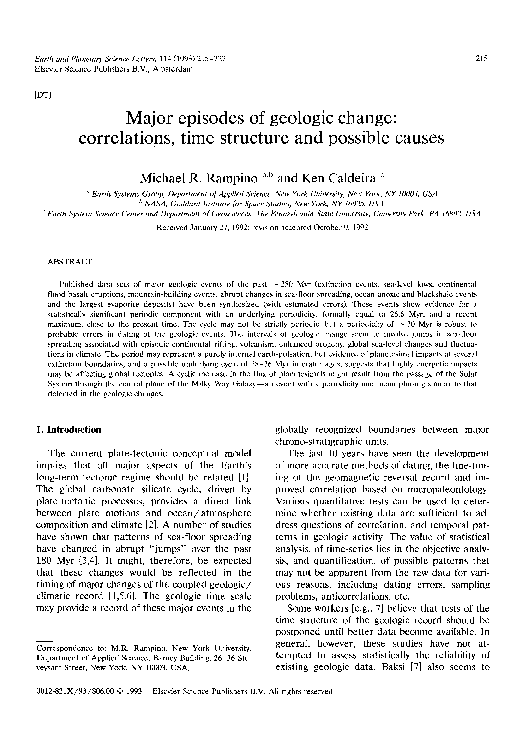 (PDF) Major episodes of geologic change: correlations, time structure ...