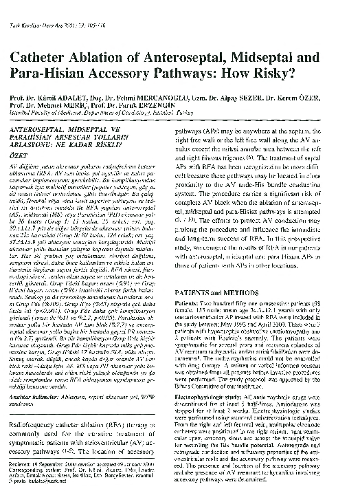 (PDF) Catheter Ablation of Anteroseptal, Midseptal and Para-Hisian ...