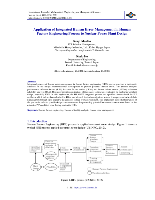 (PDF) Application of Integrated Human Error Management in Human Factors ...