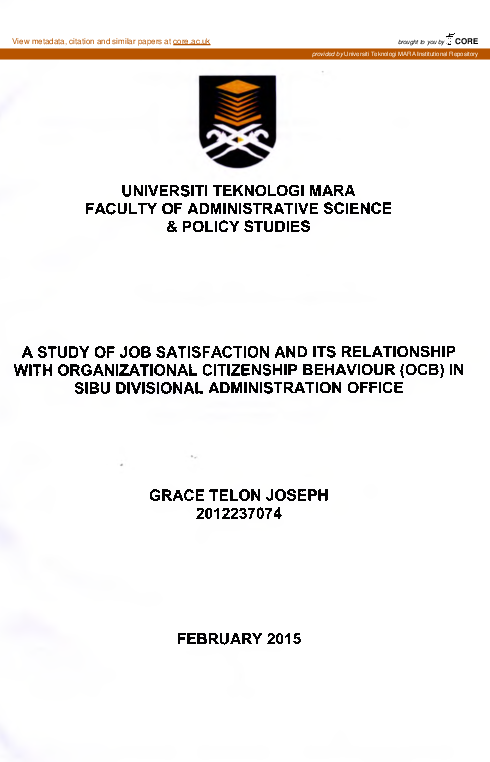 (PDF) Study of job satisfaction and its relationship with ...