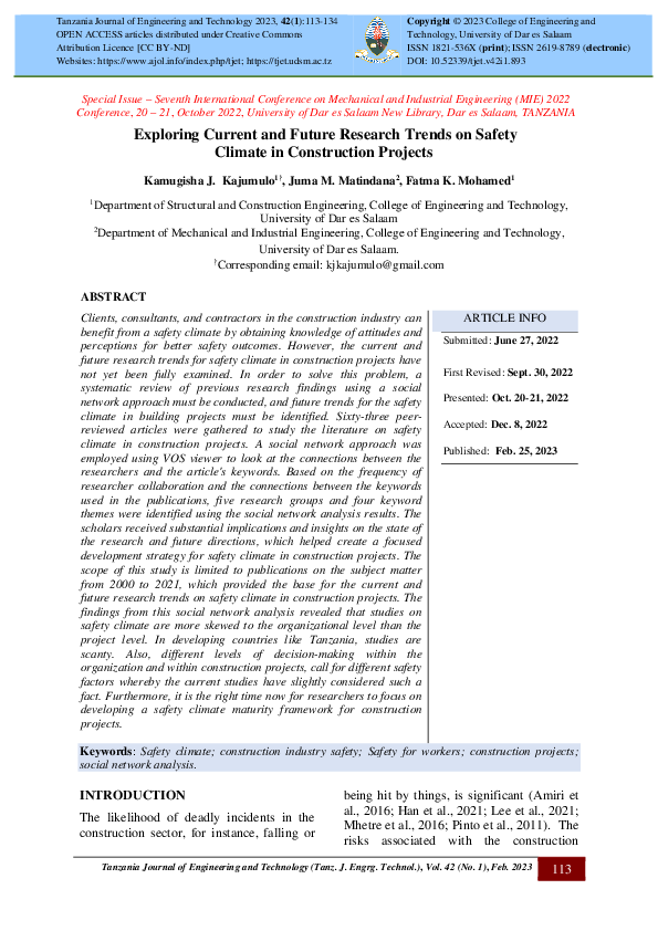 (PDF) Exploring Current and Future Research Trends on Safety Climate in ...