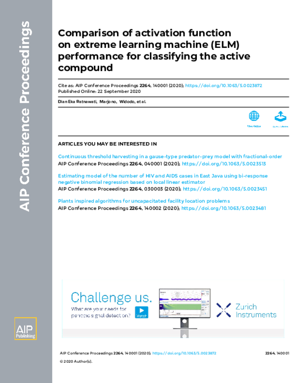 (PDF) Comparison of activation function on extreme learning machine ...