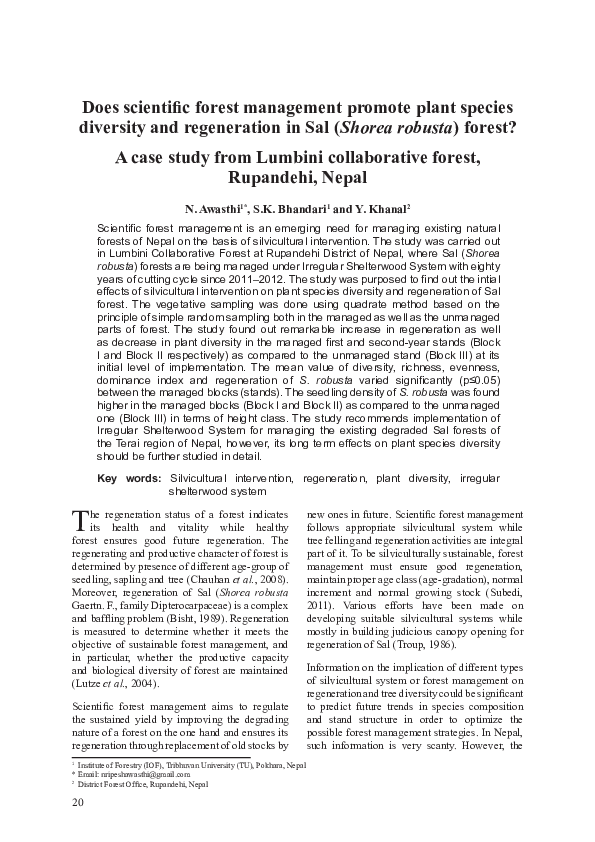 (PDF) Does scientific forest management promote plant species diversity ...