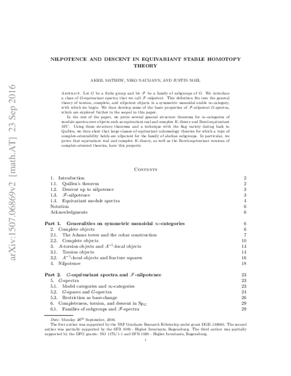 Nilpotence and descent in equivariant stable homotopy theory