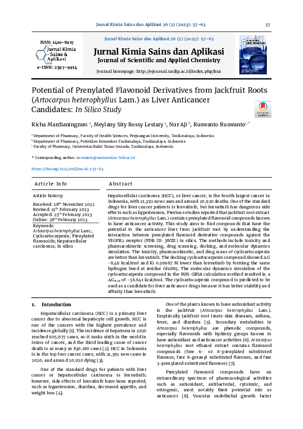 (PDF) Potential of Prenylated Flavonoid Derivatives from Jackfruit ...