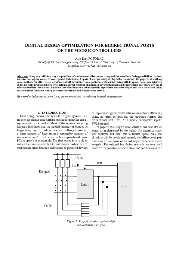 (PDF) Digital Design Optimization for Bidirectional Ports of the Microcontrollers